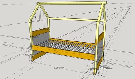 [Plan] Lit cabane 90x190cm avec tiroir et lit gigogne par ...