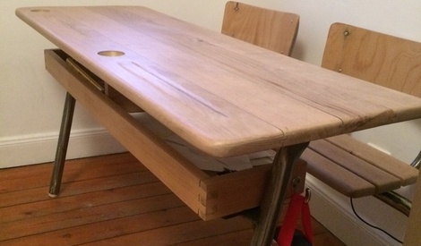 Table d'écolier par atelierlamedebois sur L'Air du Bois