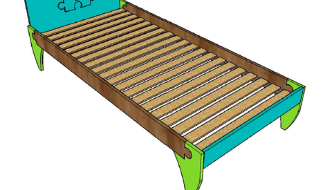 [Plan] Lit simple enfant avec assemblages puzzle par Copeaux And Co sur ...