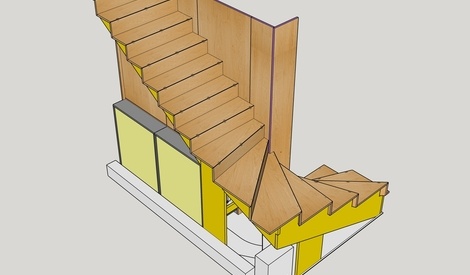 [Plan] Escalier double quart tournant et son placard par Boris Beaulant ...
