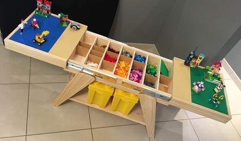 Table LEGO avec rangements par Mike0411 sur L'Air du Bois