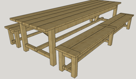 [Plan] Table et banc jardin par bonnafber sur L'Air du Bois