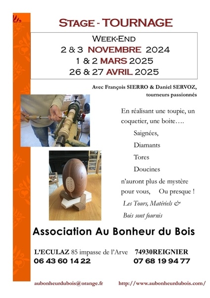 Stage Tournage sur bois partagé par AuBonheurDuBois sur L'Air du Bois